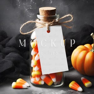 Halloween Gift Tag Mockup, Candy Corn Mockup, Halloween Treat Bag ...