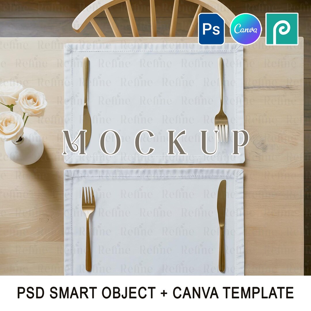 Placemat Mockup PSD, Canva Placemat Mockup, Table Cloth Mockup ...