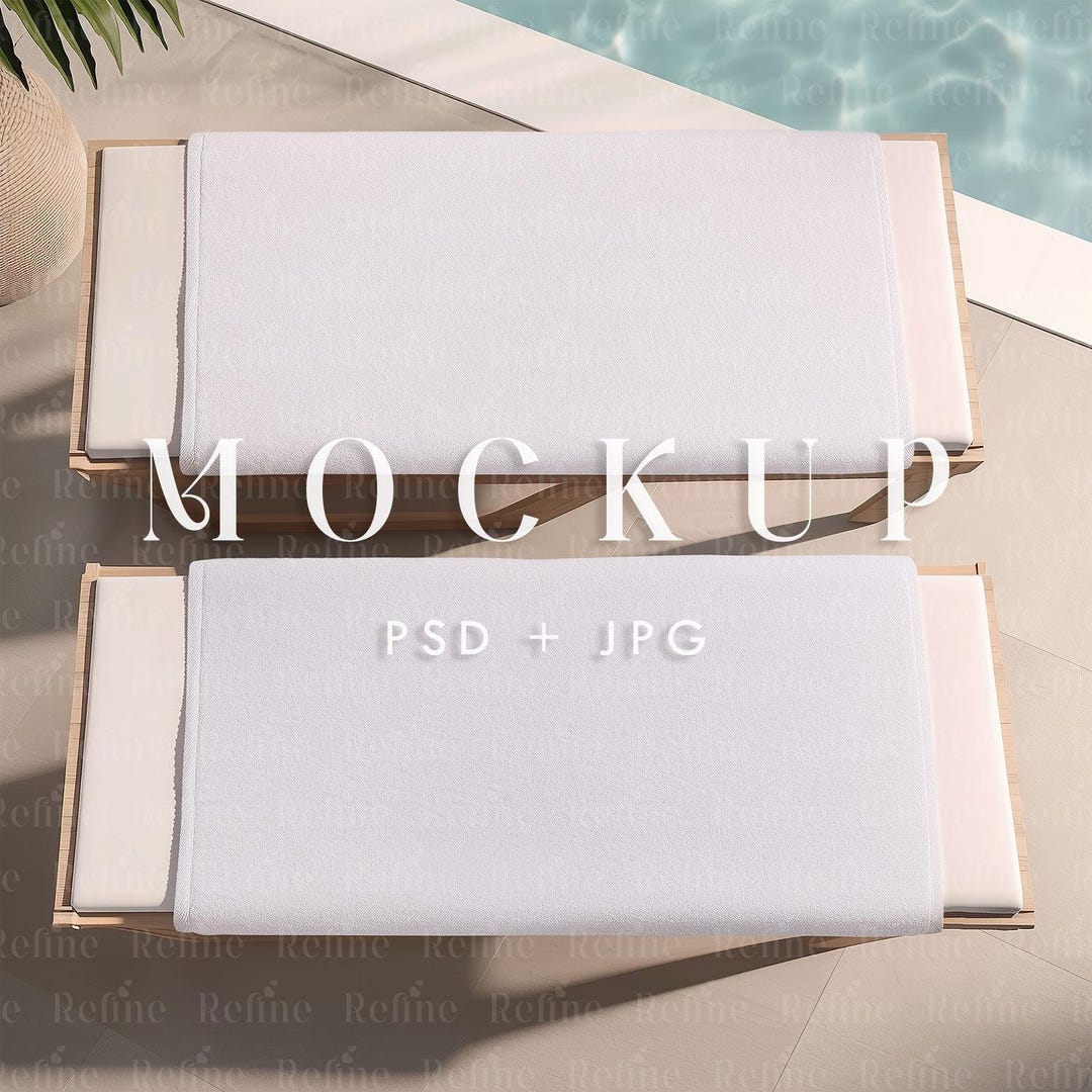 Beach Towel Mockup Set, Pool Lounge Chair Towels Template, Summer ...