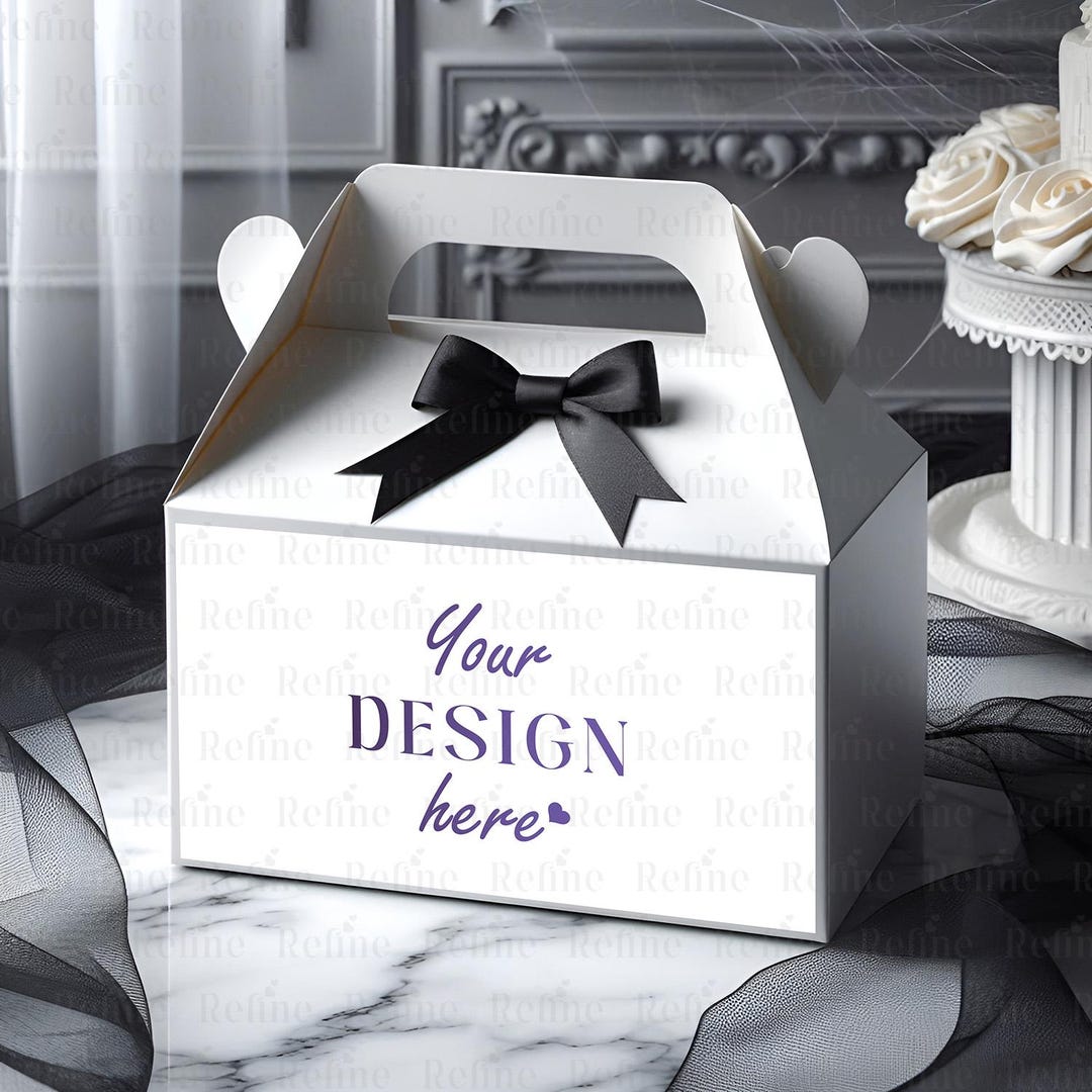 Halloween Gable Box Label Mockup, Halloween Gable Box Favor Label ...