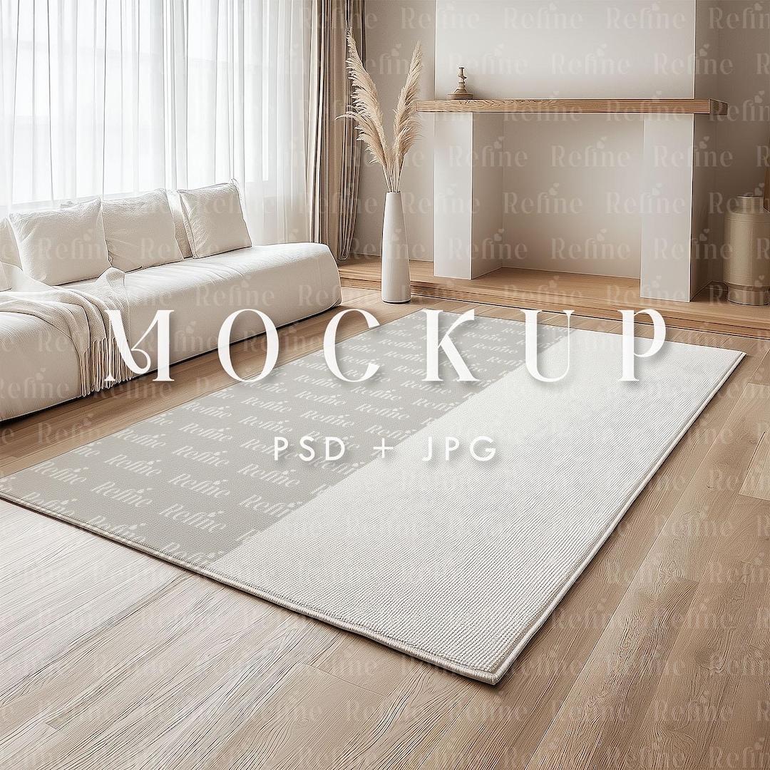 Rug Mockup, Carpet Templates PSD, Living Room Carpets Mockup, Floor Mat ...