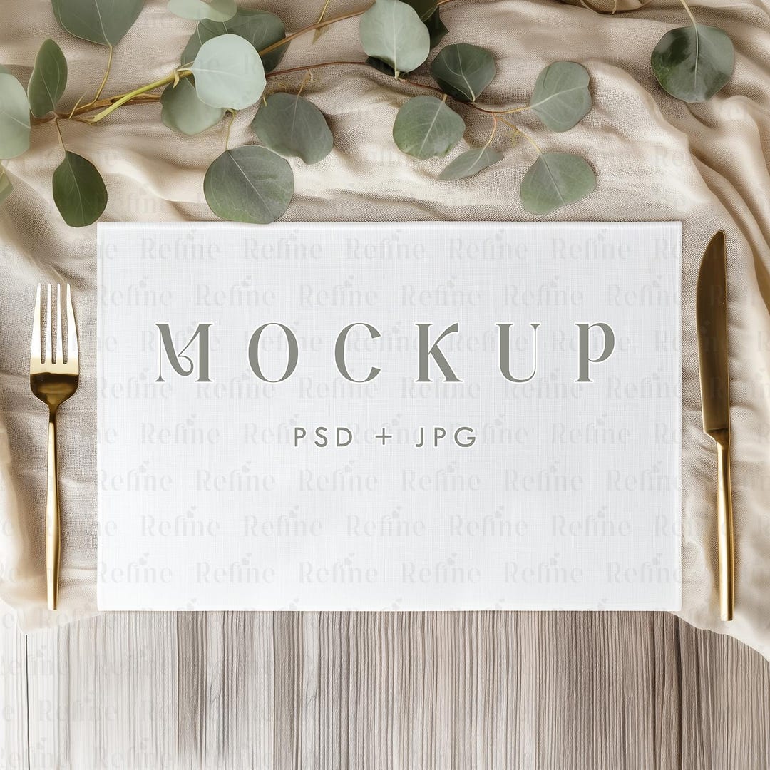 Placemat Mockup PSD, Table Setting Mockup, 18x12 Table Mat Template ...