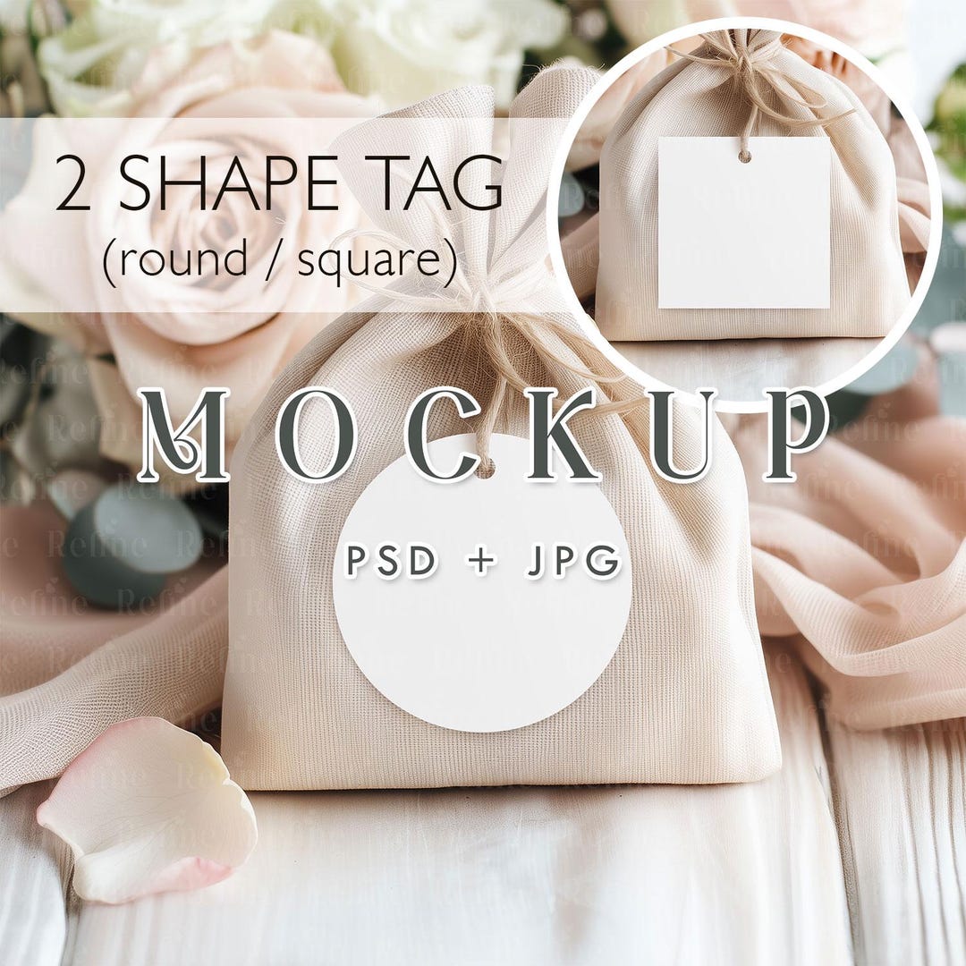 Gift Tag Mockup PSD, Favor Tag Template, Thank You Tag Mockup, Wedding ...