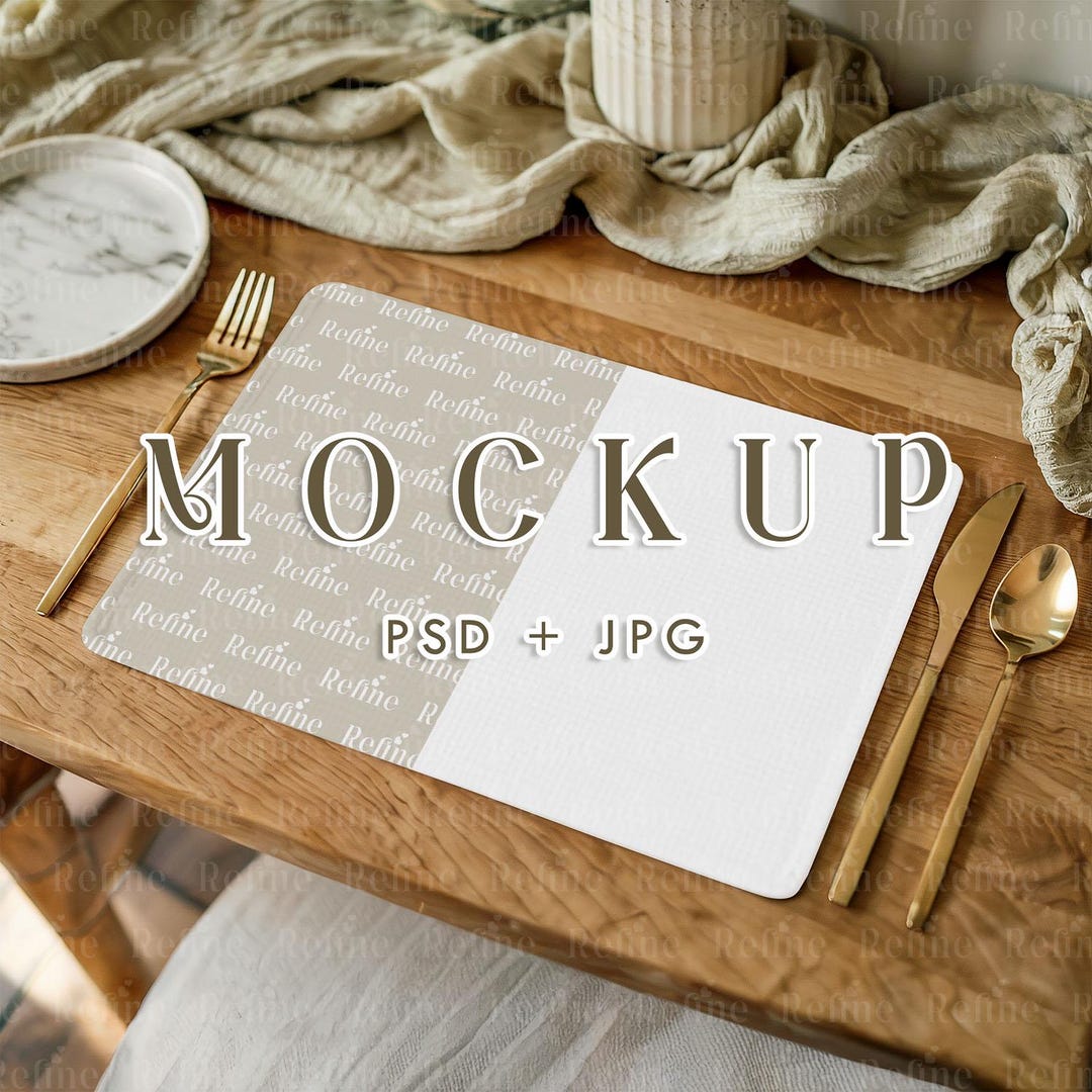 18x12 Placemat Mockup, Boho Table Setting Mat Mockup, Table Mat ...