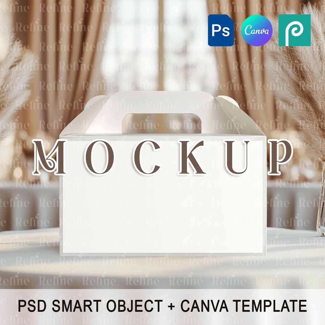 Gable Box Mockup, Gift Box Label PSD, Thank You Sticker Mock-up ...