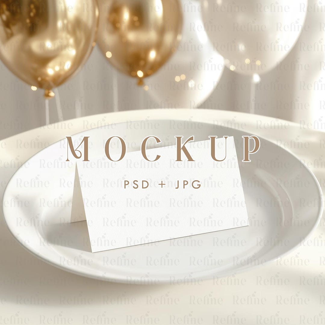 Tent Fold Place Card Mockup, Birthday or Baby Shower Name Card PSD ...