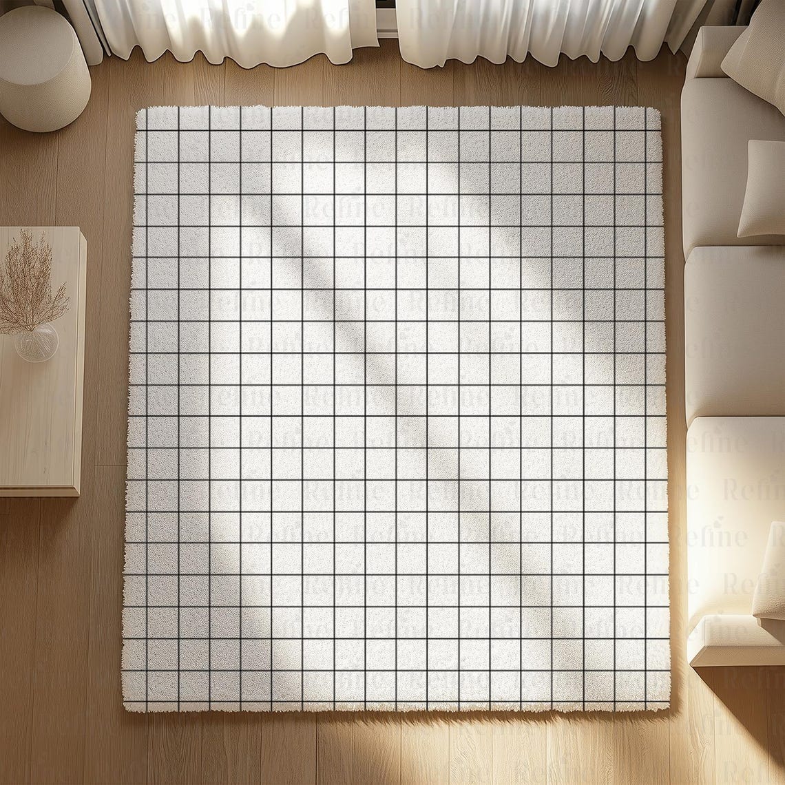 Square Rug Mockup PSD, Floor Carpet Mock Up, Living Room Mat Template ...