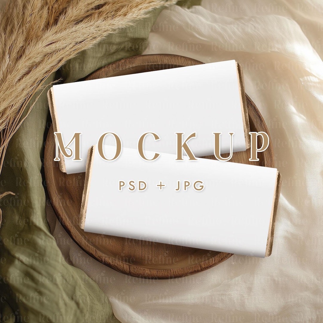 Chocolate Bar Wrapper Mockup, Blank Chocolate PSD, Wedding Chocolate ...