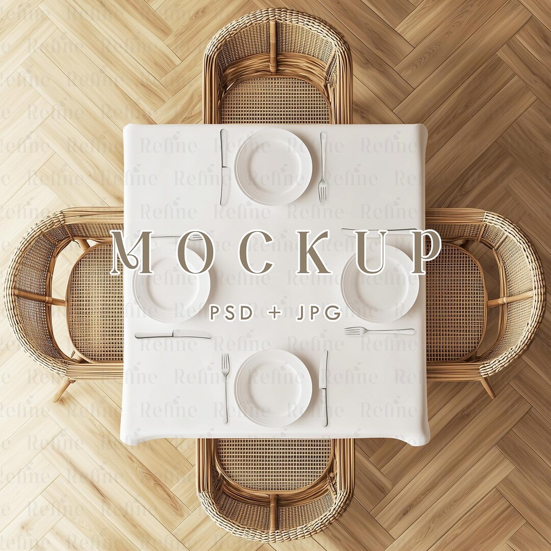 Tablecloth Mockup, Top View Table Cloth PSD, Textile Fabric Mockup ...