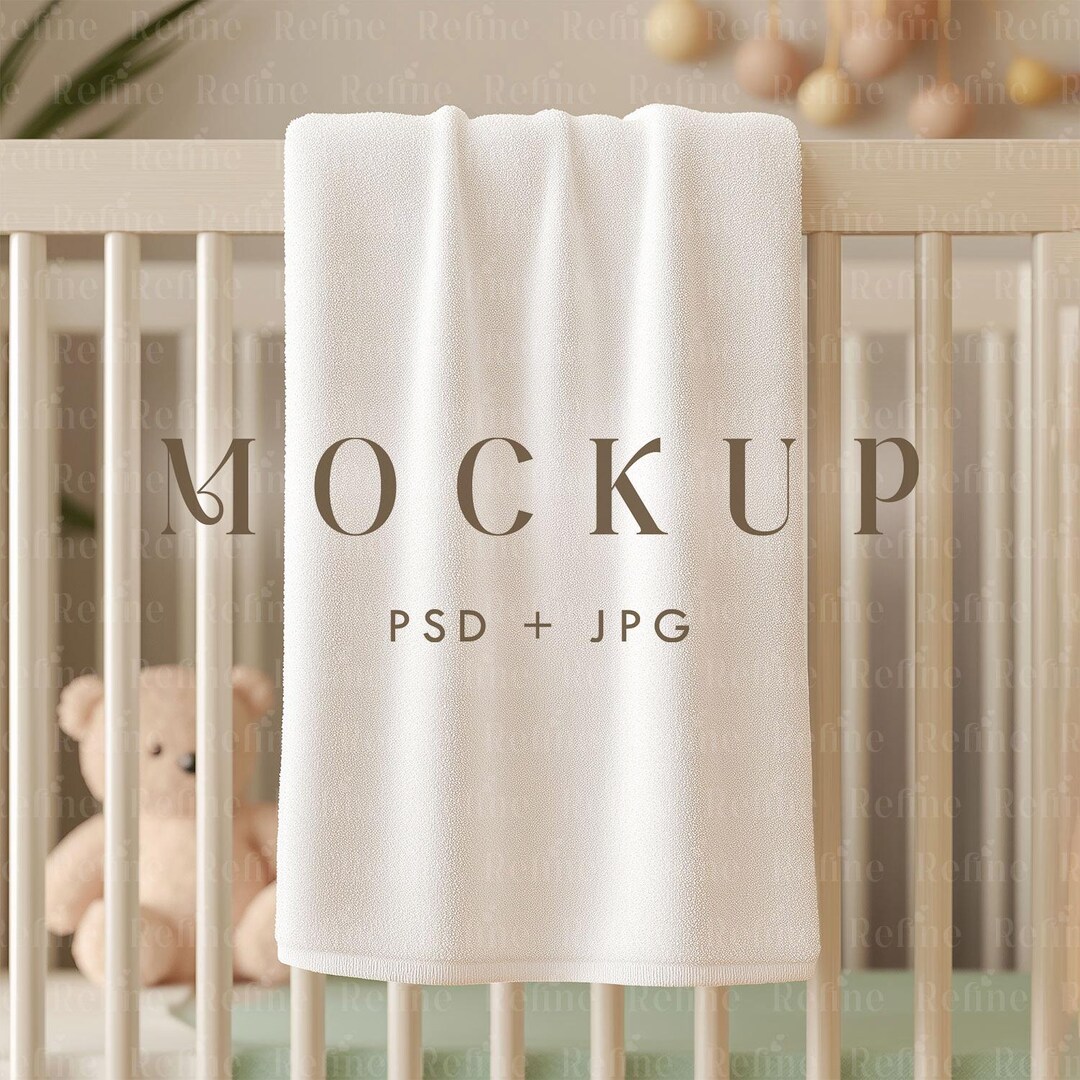 Blank Towel Mockup PSD, Baby Towel Mockup White Towel Photography ...