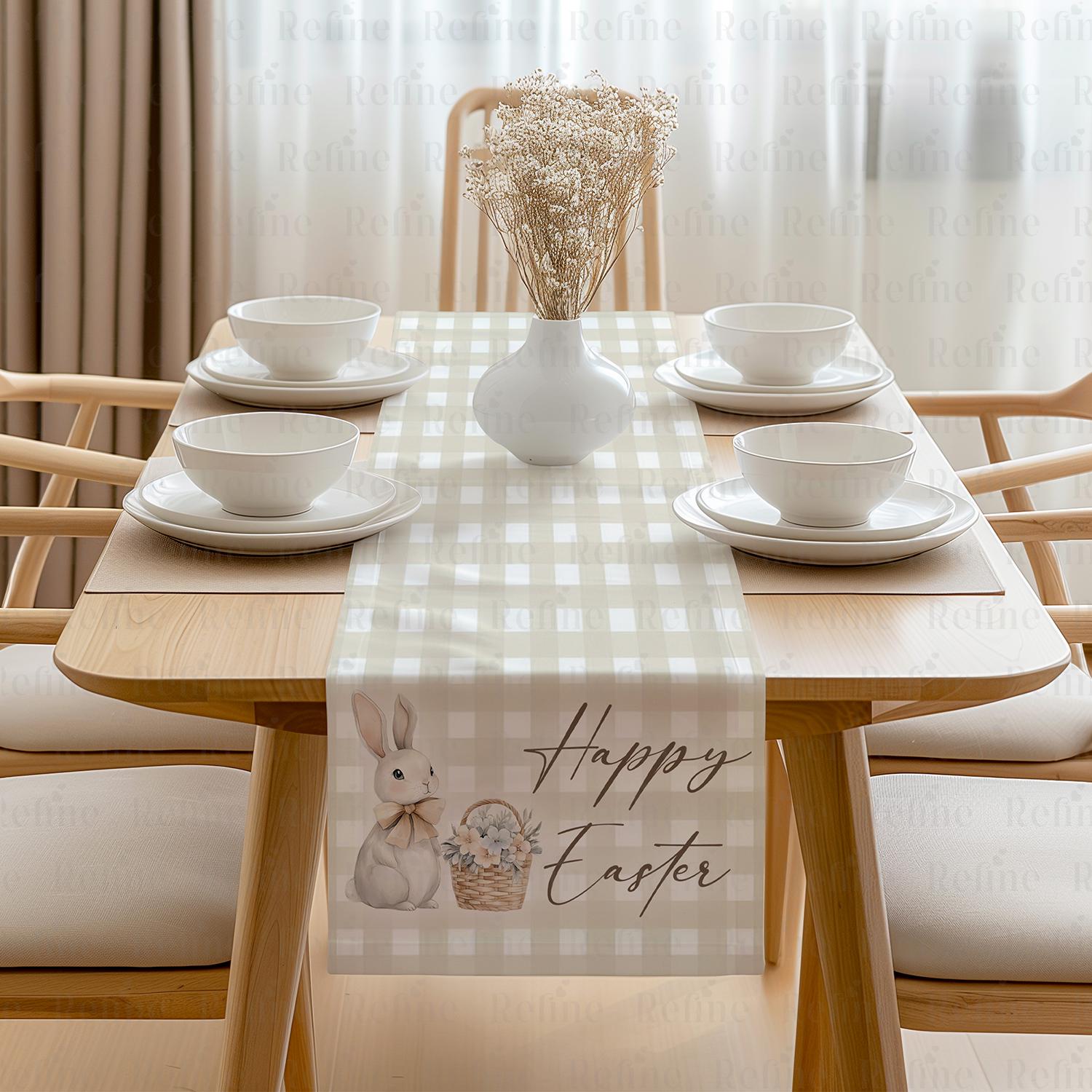 Table Runner Mockup, Blank Table Cloth Mockup, Boho Kitchen Table ...
