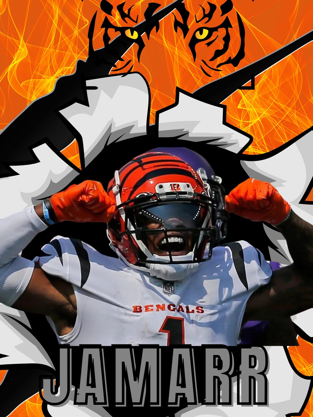 Jamarr Chase Epic Digital Wallpaper - Etsy