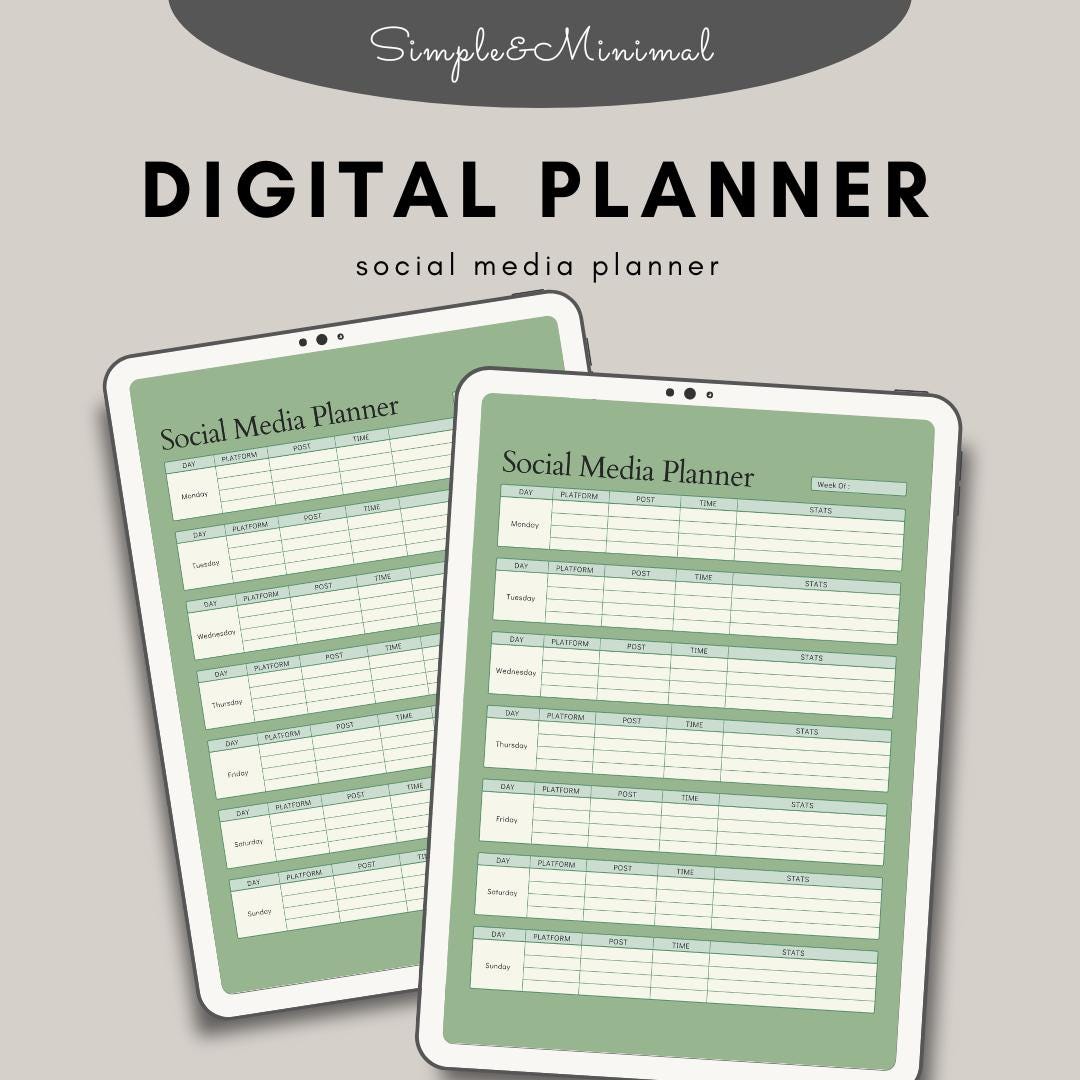 Social Media Planner | Content Scheduler | Marketing Agenda | Business ...