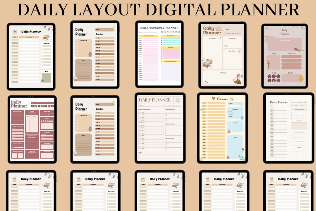 Daily Layout Digital Planner | Organizer for iPad | Minimalist Daily ...