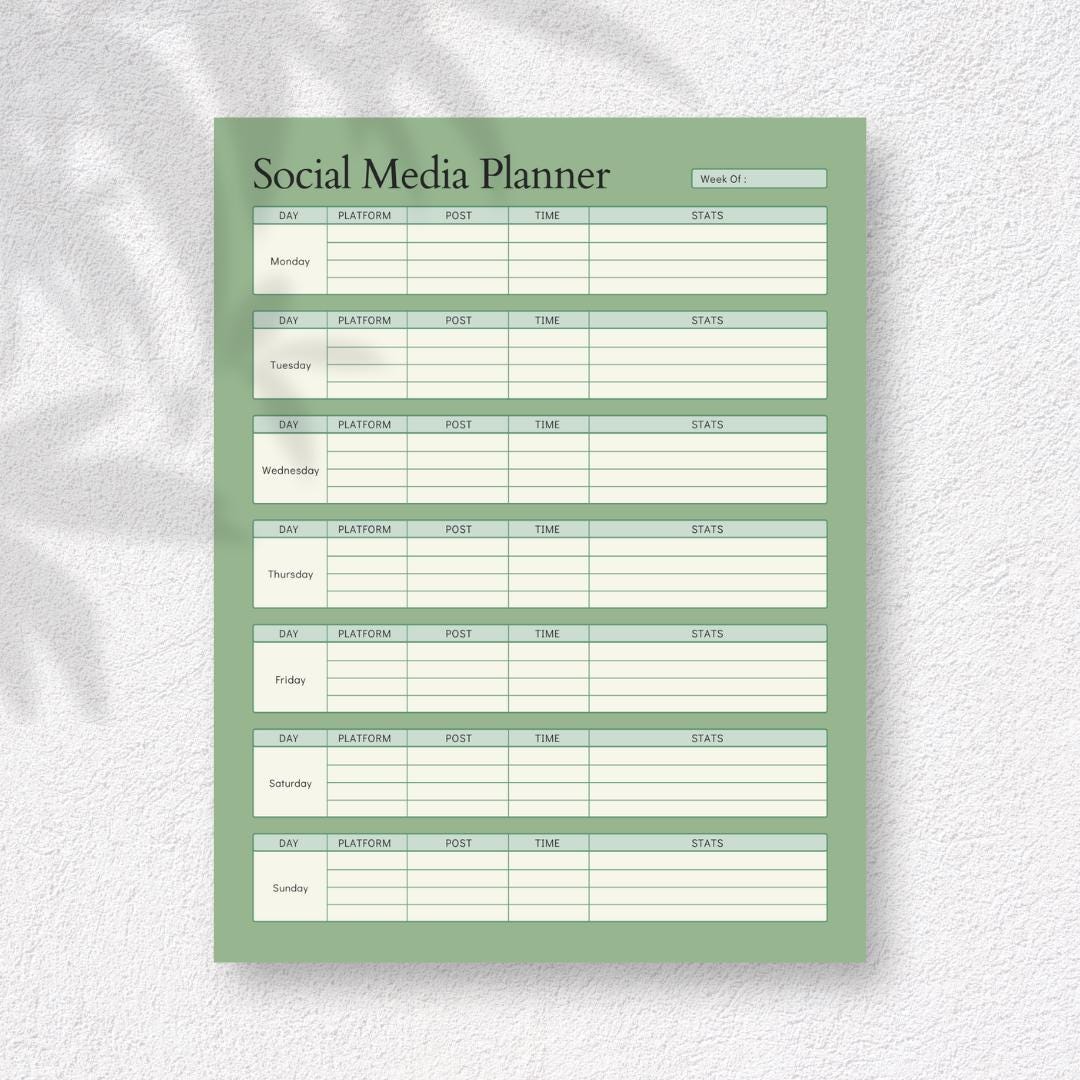 Social Media Planner | Content Scheduler | Marketing Agenda | Business ...
