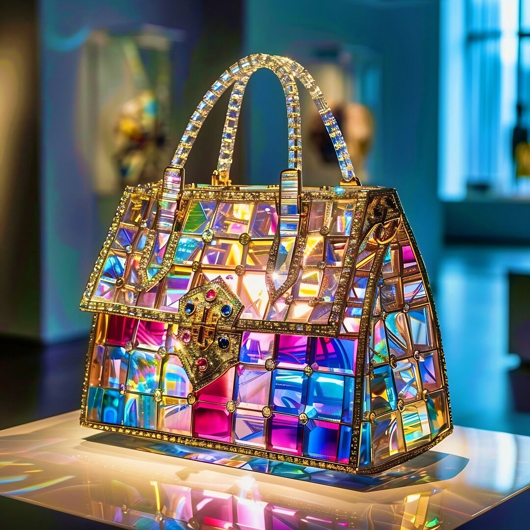 Stained Glass Handbag Art: Jeweled Purse Digital Print - Etsy