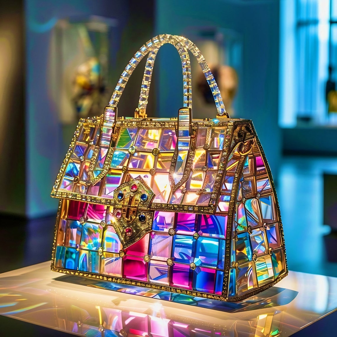 Spectra Lux - Stained Glass Masterpiece Handbag - Digital Concept Art ...