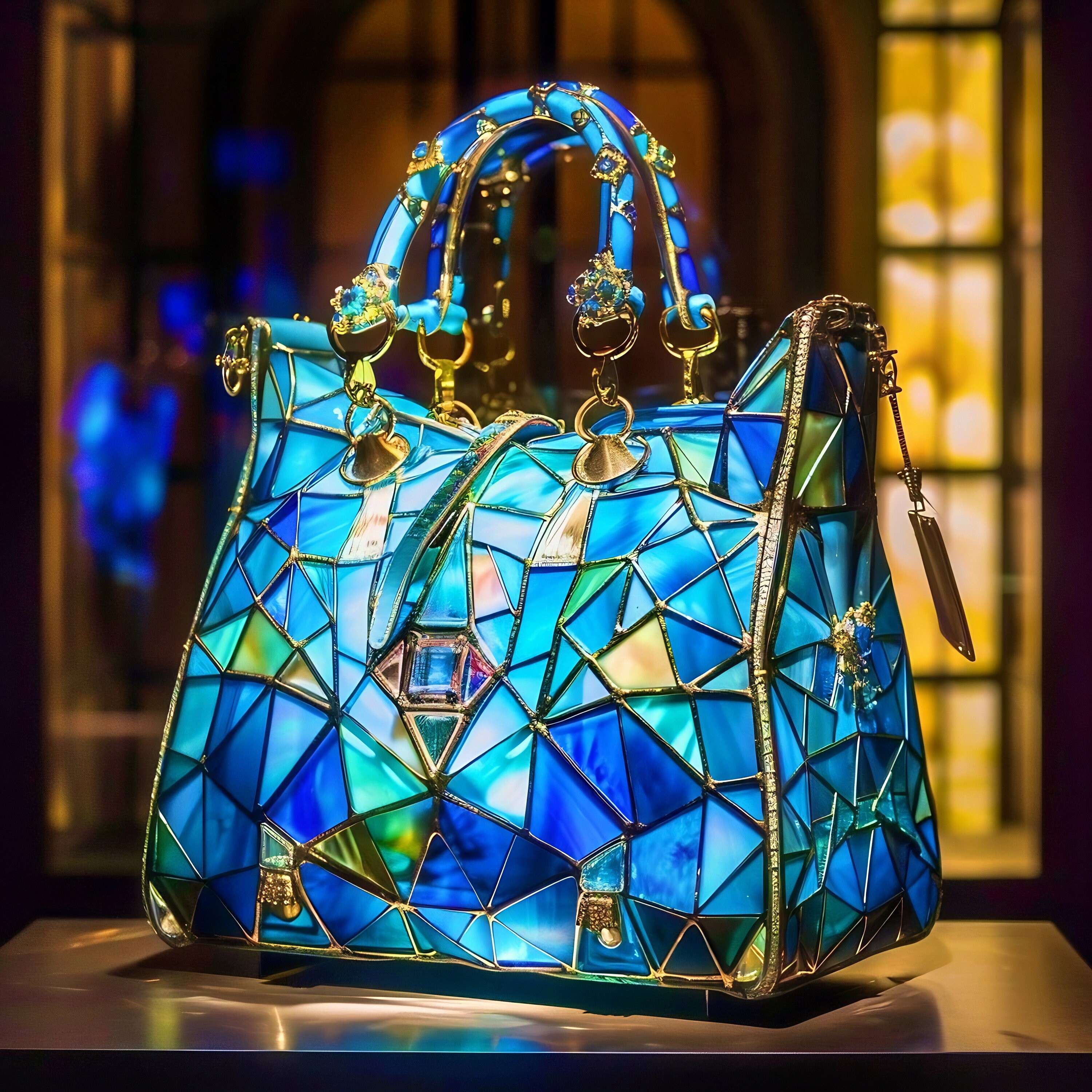 Luminous Elegance - Stained Glass Designer Handbag Concept Art +FREE 2 ...