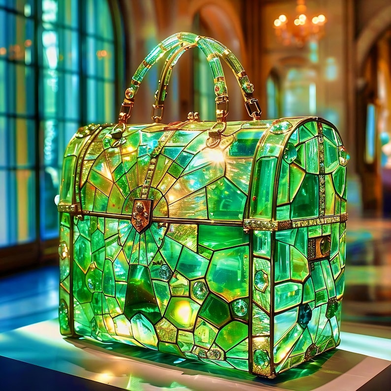Emerald Enchantment: - Three Green Designer Handbag Concept Art - Etsy