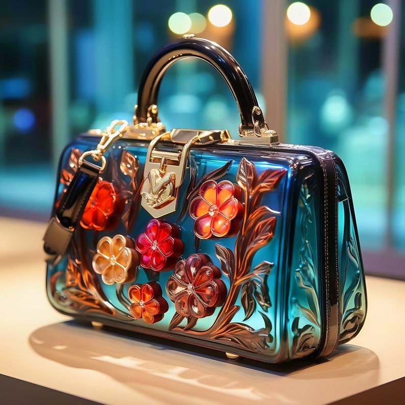 Floral Vitraux: Reflections of Elegance Stained Glass Designer Handbag ...