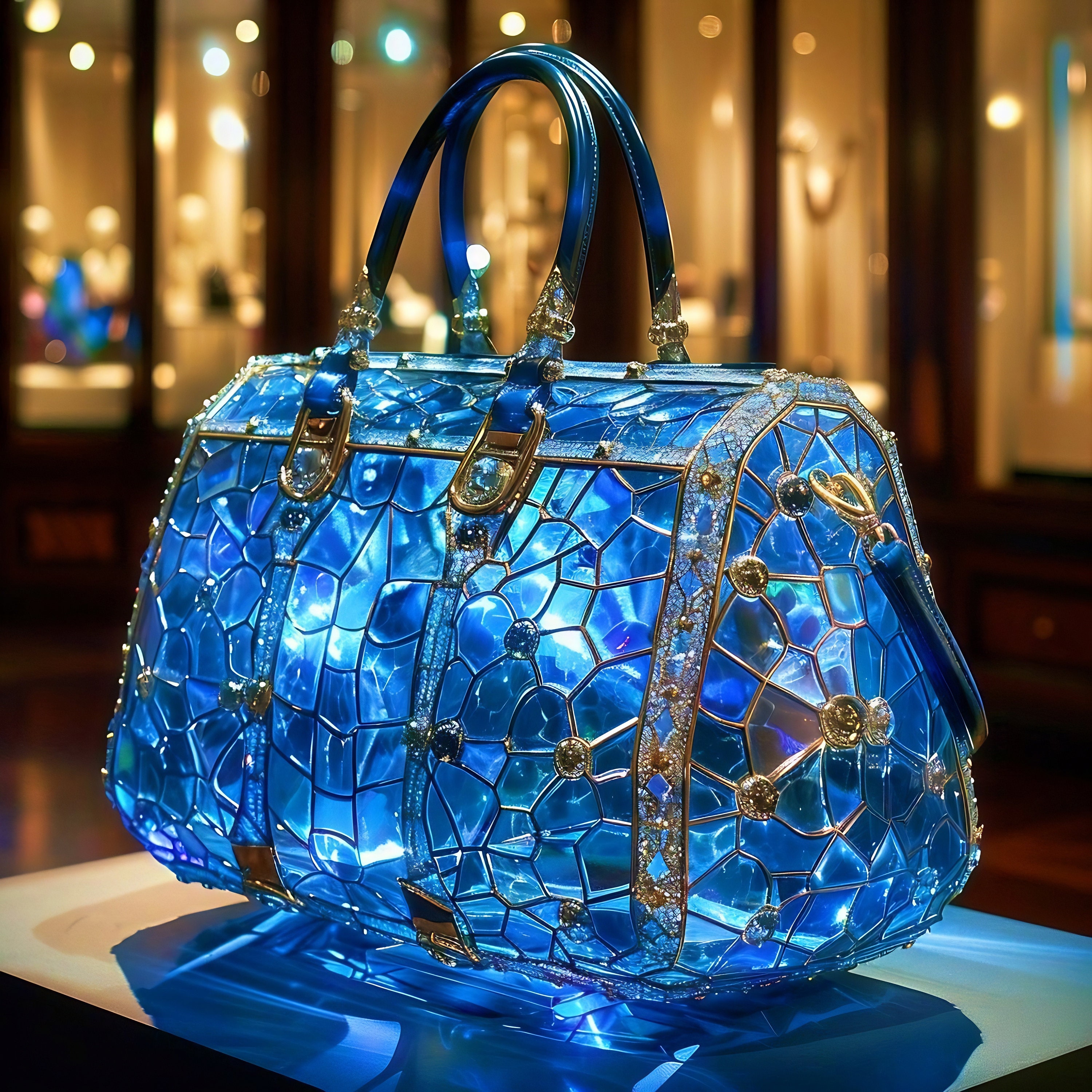 The Lumière Vitrail Collection - Stained Glass & Polished Brass High ...