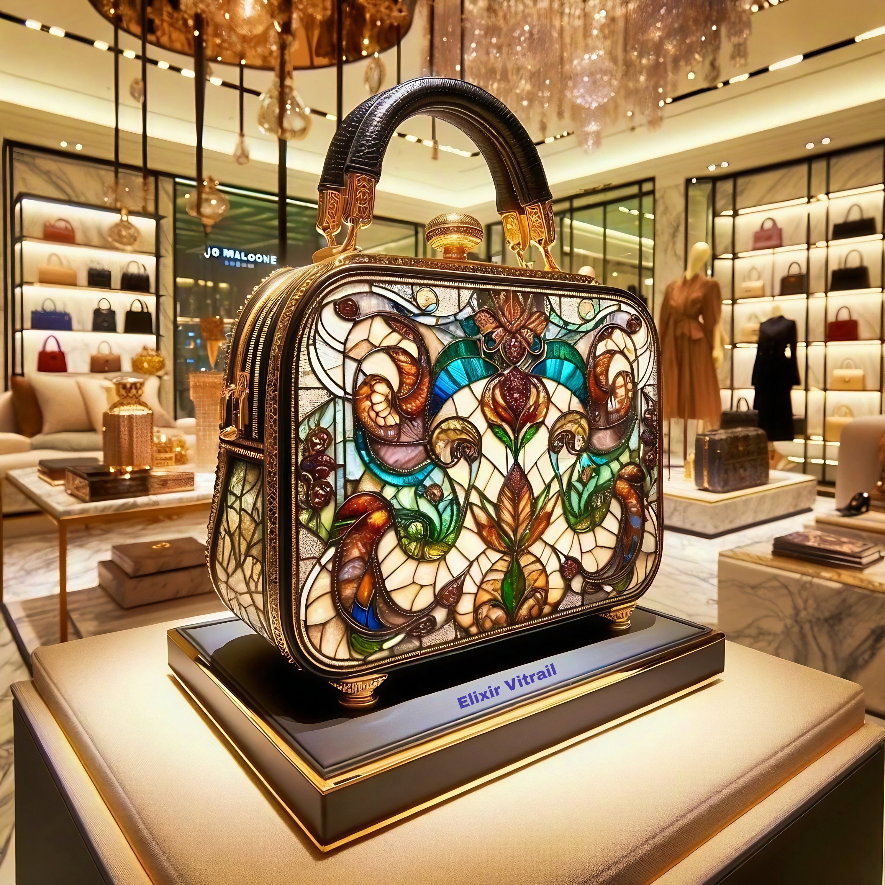 Designer Handbag: Floral Lumière - Stained Glass Concept Art - Etsy