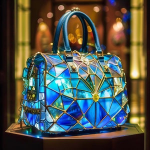 Luminous Elegance Stained Glass Designer Handbag Concept Art FREE 2 ...