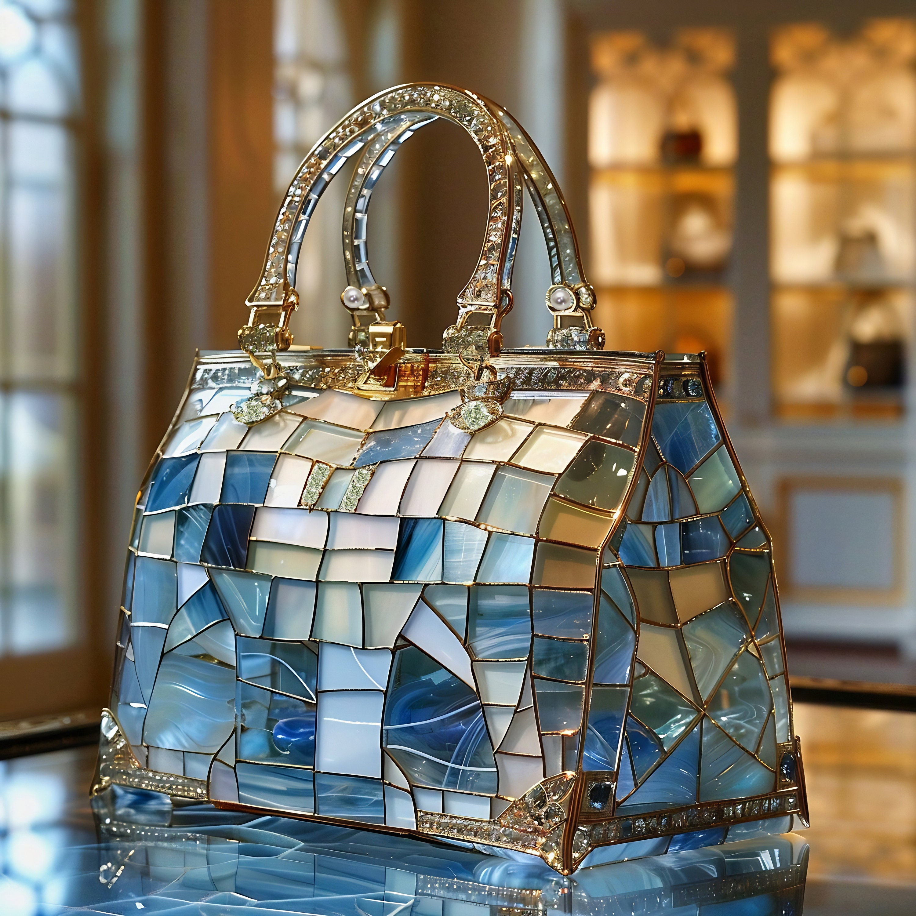 The Silver Collection Stained Glass Designer Handbag Concept Art - Etsy