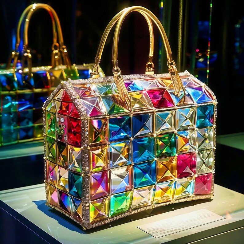 Kaleidoscope Clutch - Stained Glass Masterpiece Handbag - Digital ...