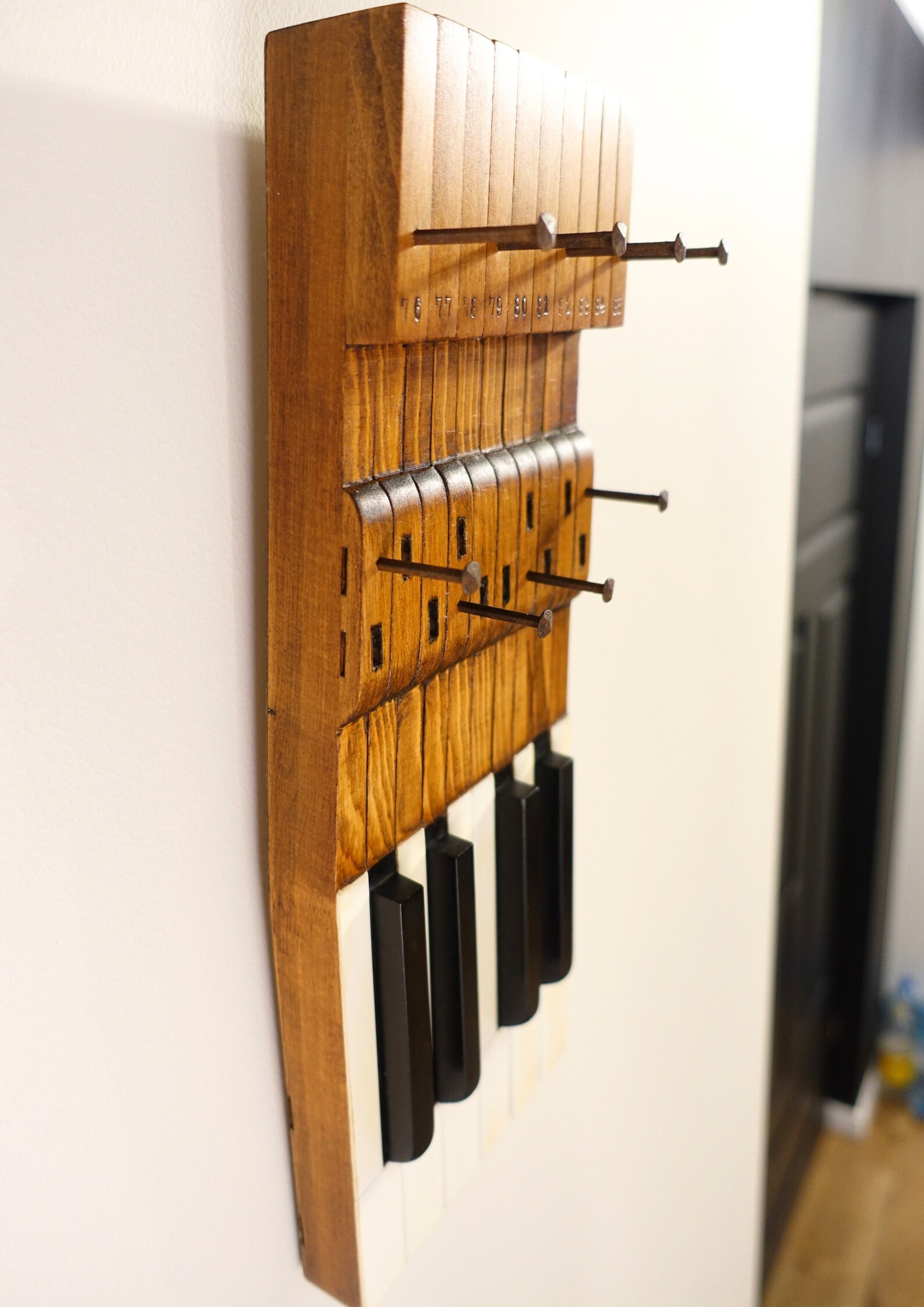 Rustic Vintage Key Holder: Handcrafted From Recycled Piano Keys Eco ...