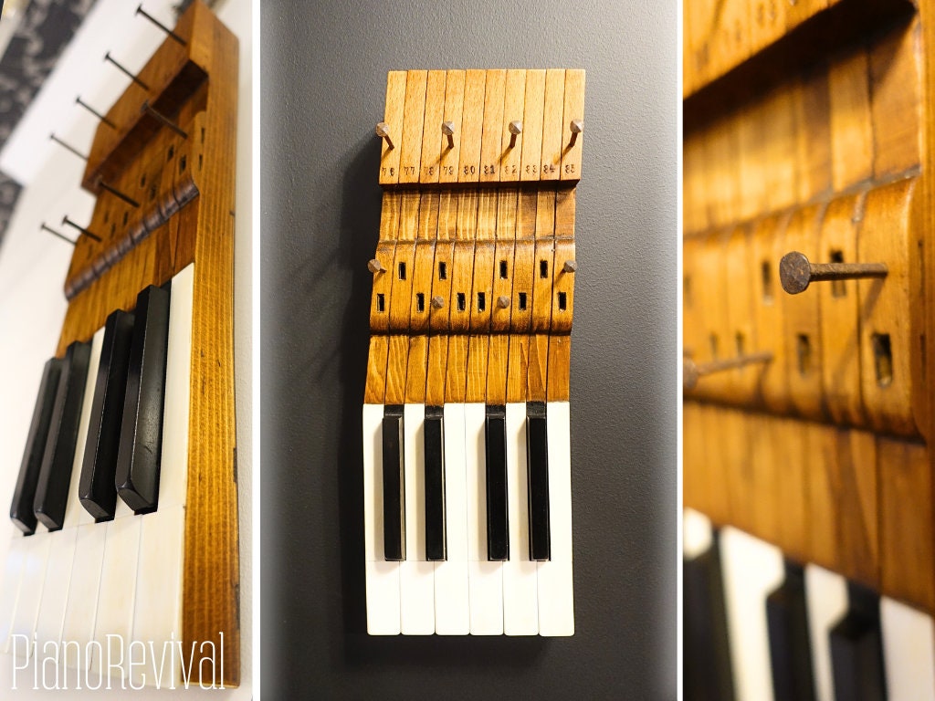 Rustic Vintage Key Holder: Handcrafted From Recycled Piano Keys Eco ...