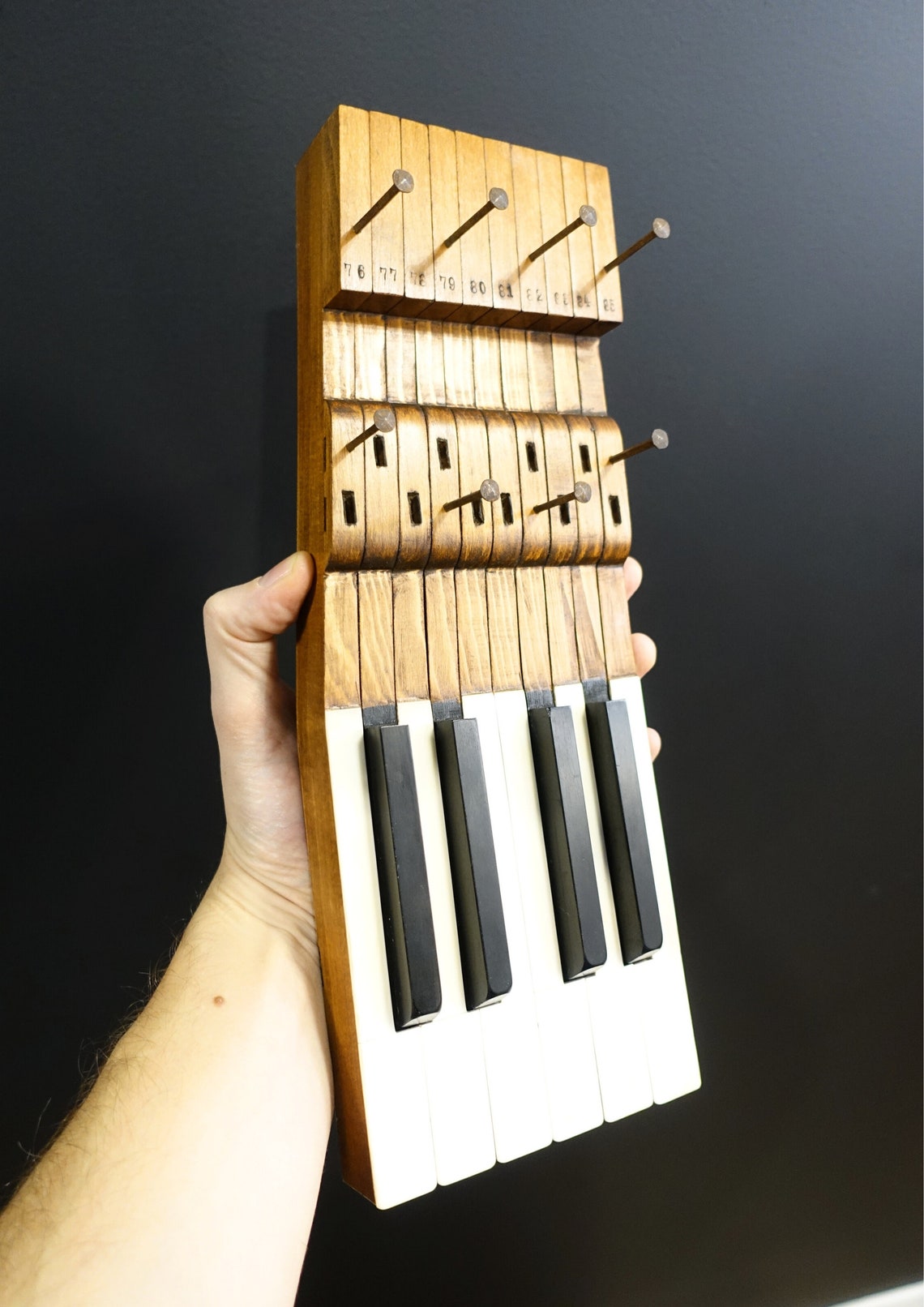 Rustic Vintage Key Holder: Handcrafted From Recycled Piano Keys Eco ...