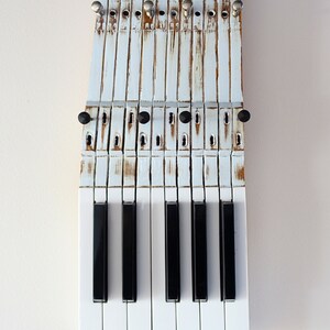 Bohemian Rhapsody: Rustic Piano Key Jewelry Rack / Key Holder With ...