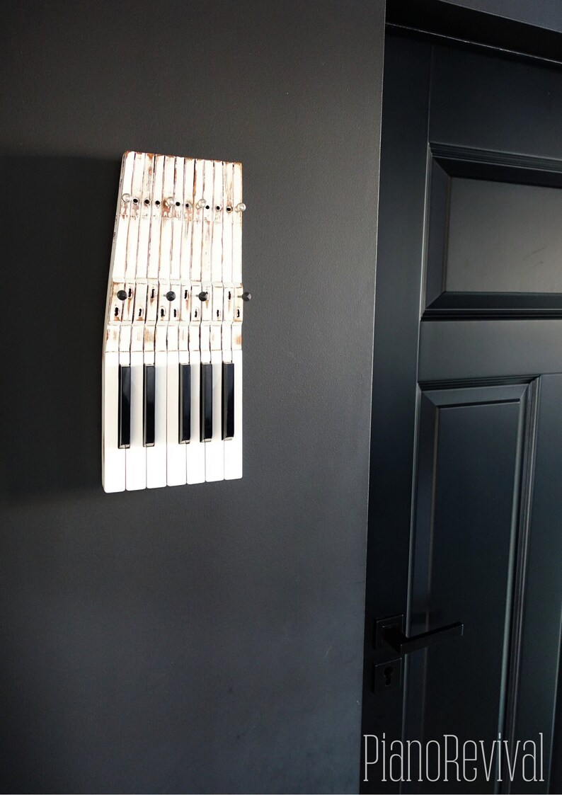 Bohemian Rhapsody: Rustic Piano Key Jewelry Rack / Key Holder With ...