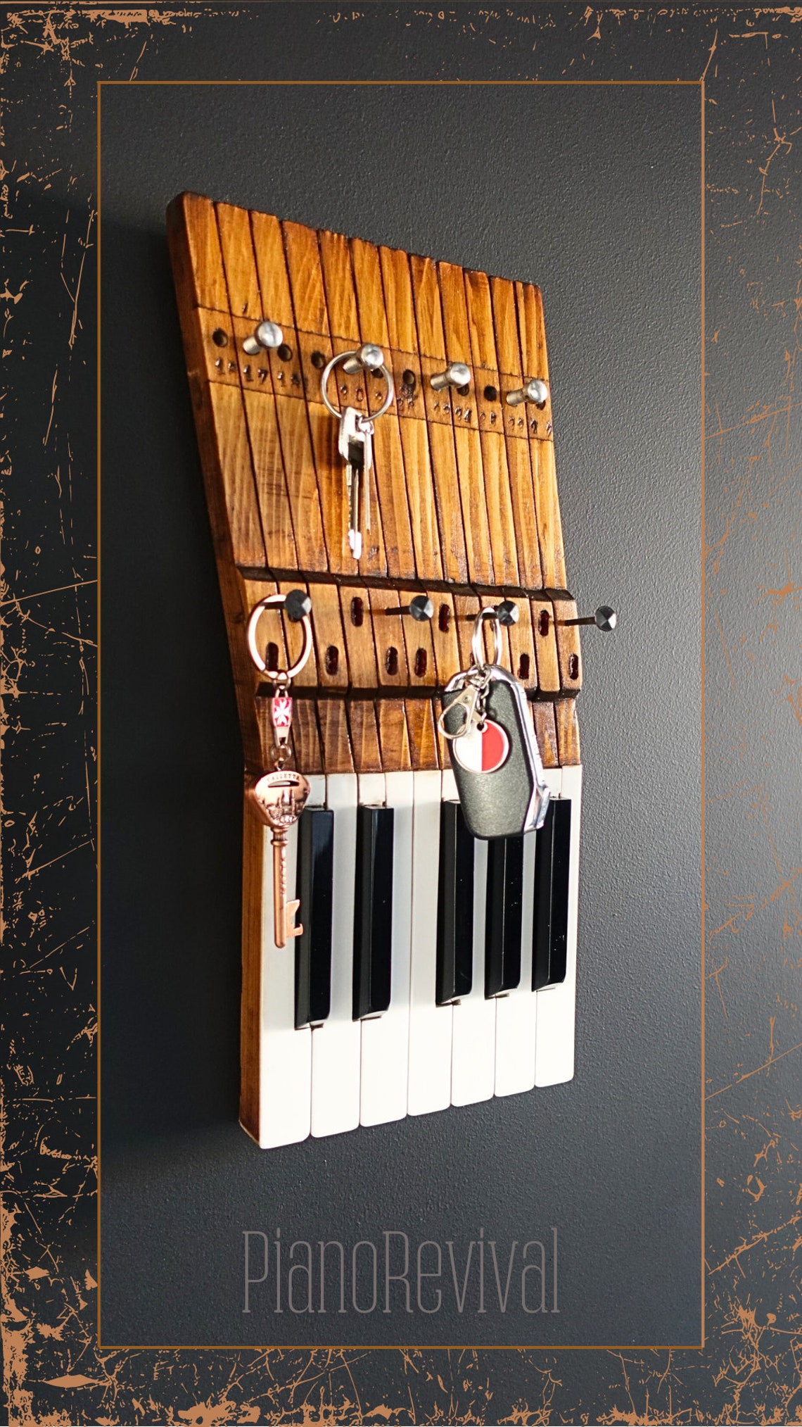 Repurposed Piano Keys Music-inspired Eco-friendly Key Holder Vintage ...