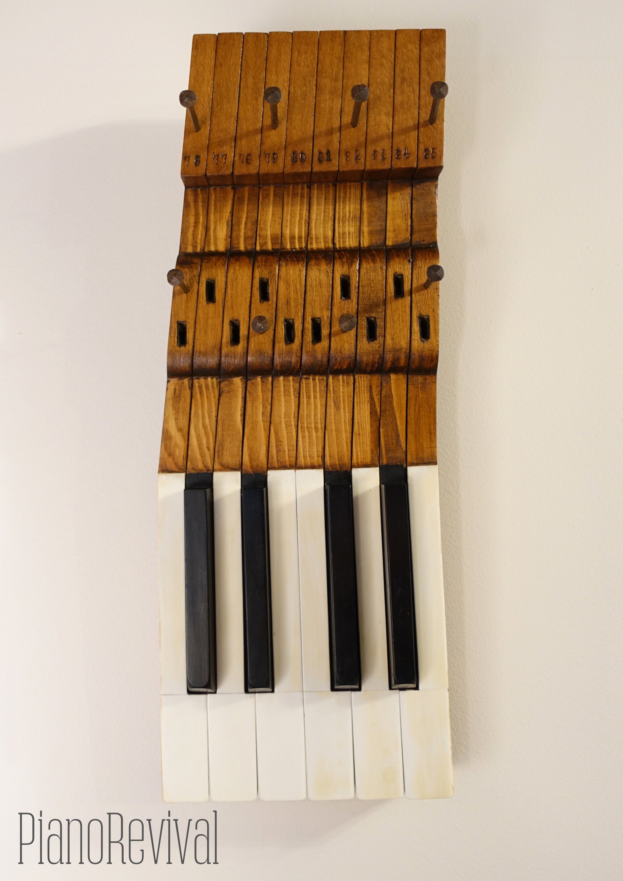 Rustic Vintage Key Holder: Handcrafted From Recycled Piano Keys Eco ...