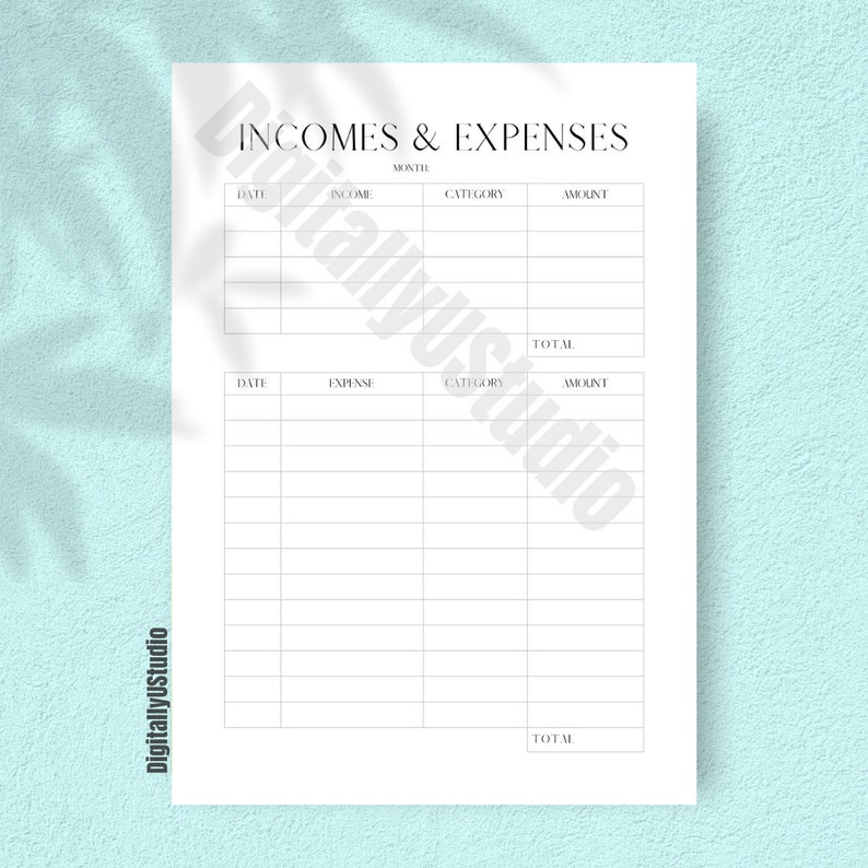 Income and Expense Tracker Expenses Planner Minimalist SVG - Etsy