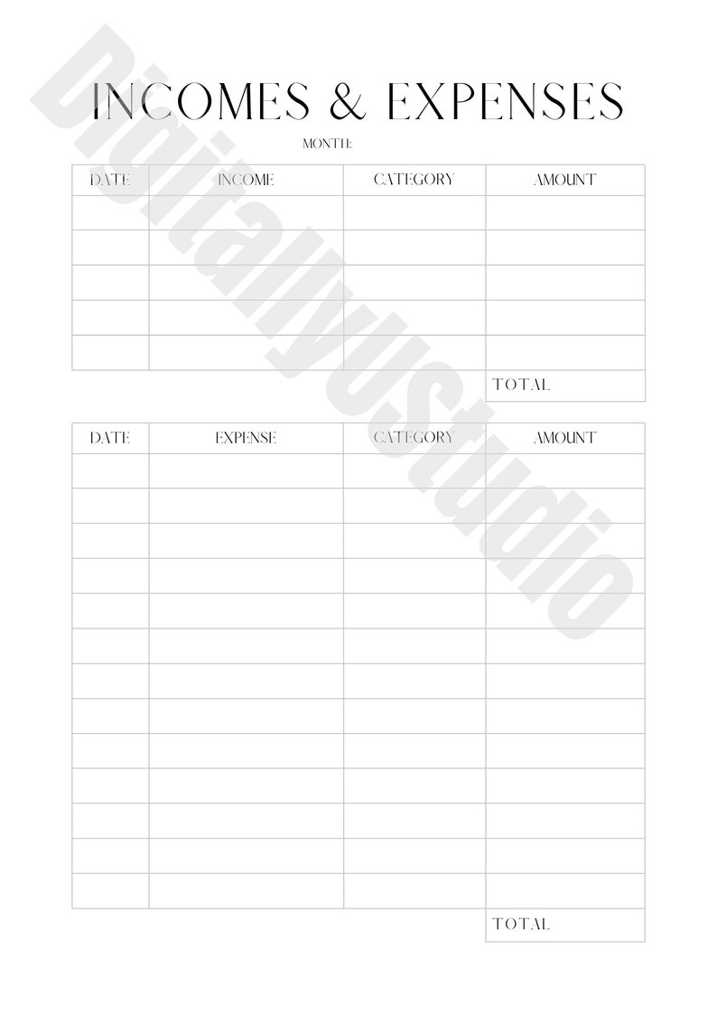 Income and Expense Tracker Expenses Planner Minimalist SVG - Etsy