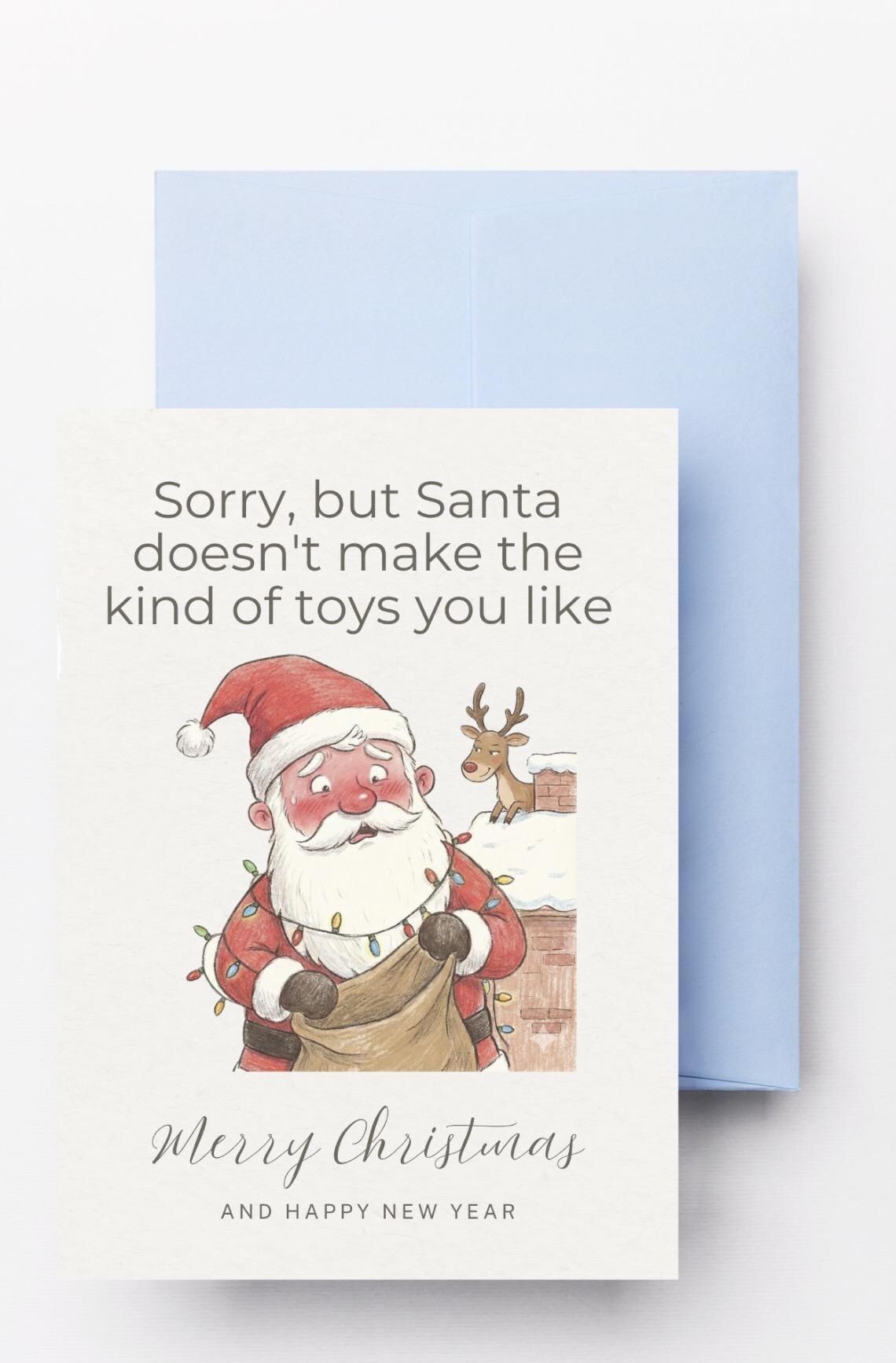 Funny Christmas Humor Card, Naughty Holiday Greeting, Rude Adult ...