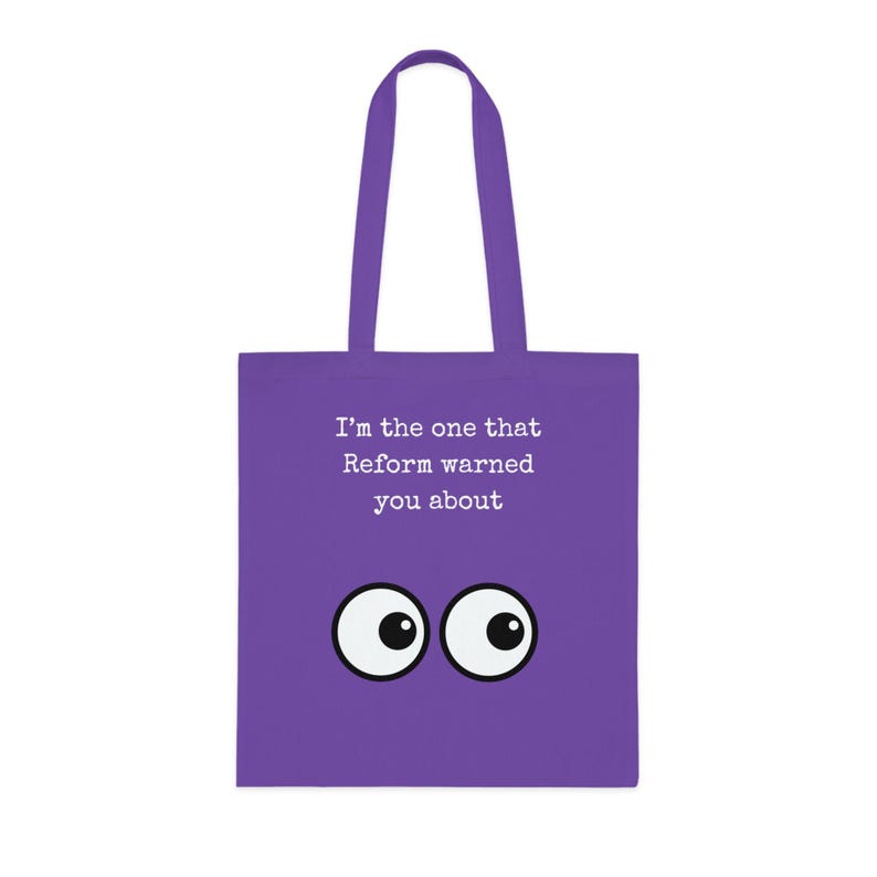 Funny Political Tote Bag | Anti Reform UK, Eco Cotton Shopper - Etsy