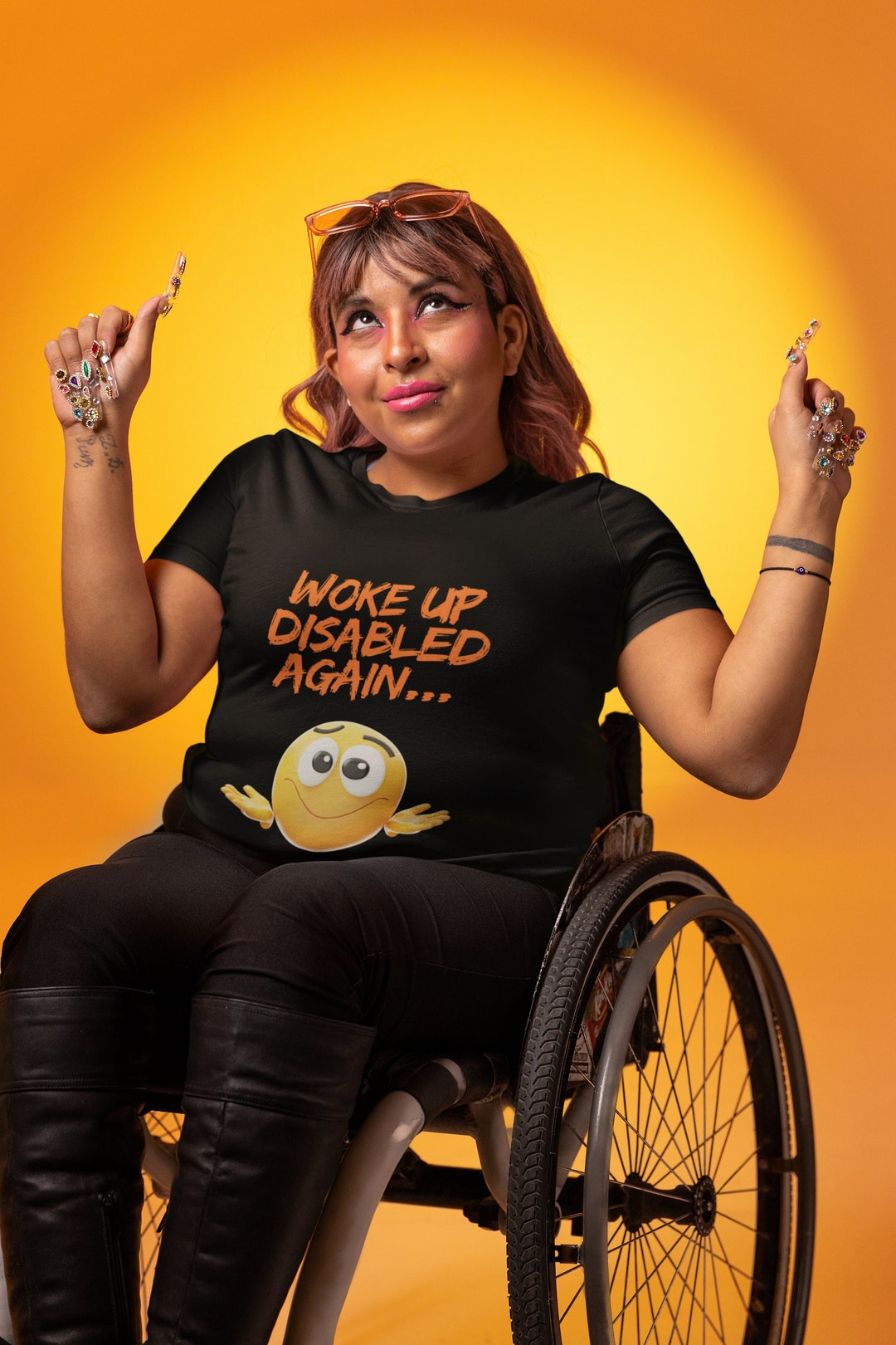 Funny Cheeky Woke up Disabled Again T-shirt - Humorous Tee for ...