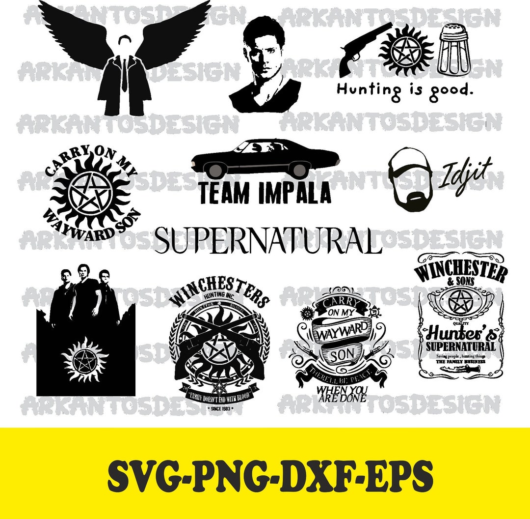Supernatural Svg, Supernatural Silhouette, Winchester Svg, Castiel ...