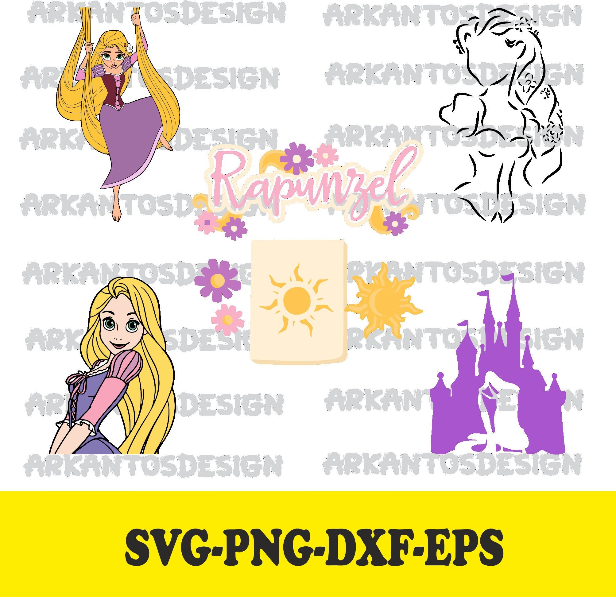 Rapunzel Svg Bundle / Princess Svg for Cricut / Rapunzel Layered Svg ...