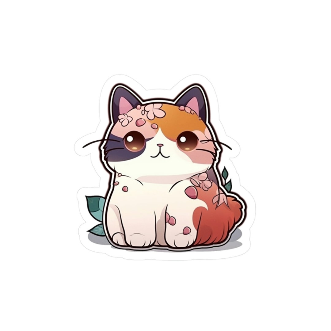 Gordo Cat - Kawaii Cat Vinyl Sticker, Waterproof Sticker, Cat Sticker ...