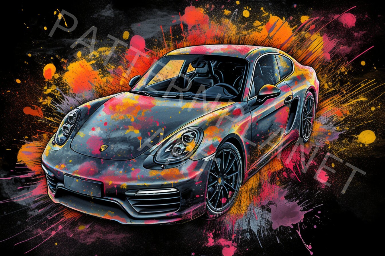 Sports Car Digital Download || Watercolor || Wall Art || Tshirt ...