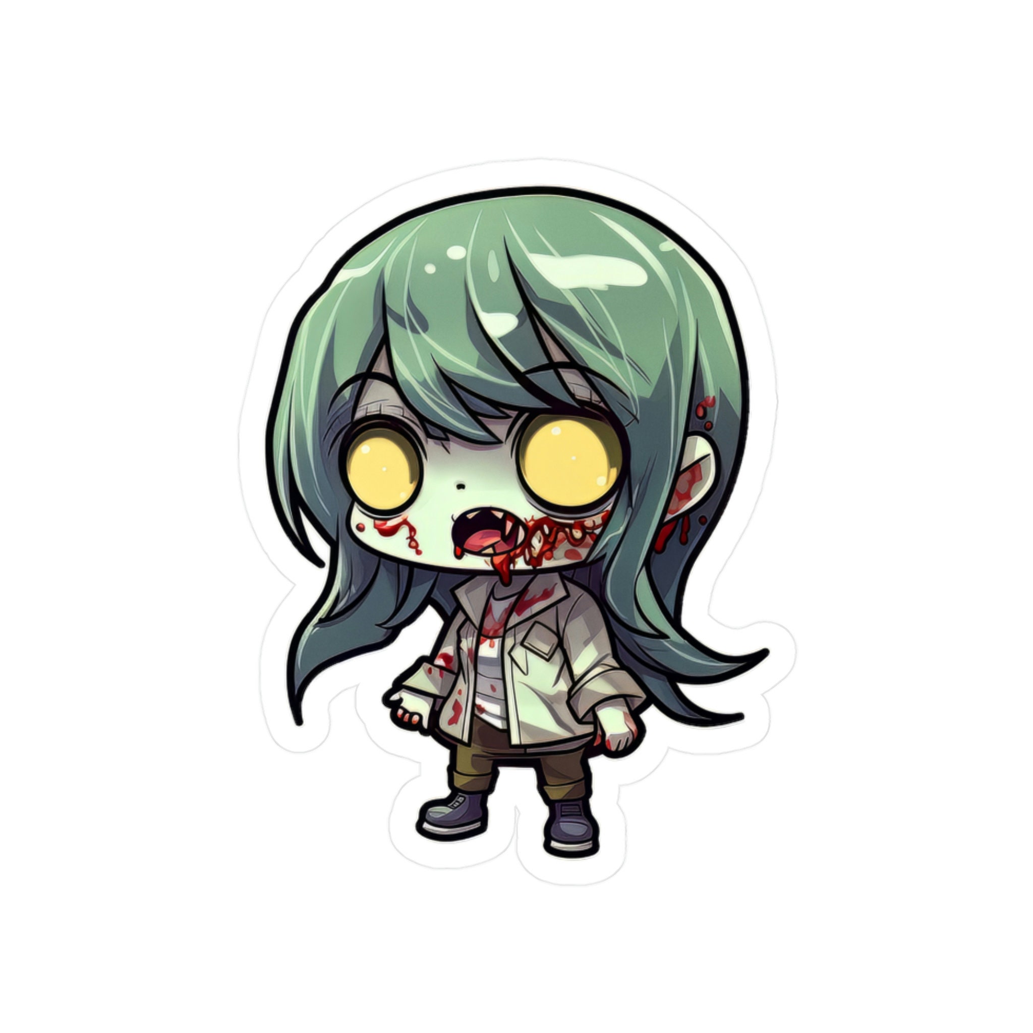 Chibi Zombie Girl - Jacket || Waterproof Sticker || Anime Sticker ...
