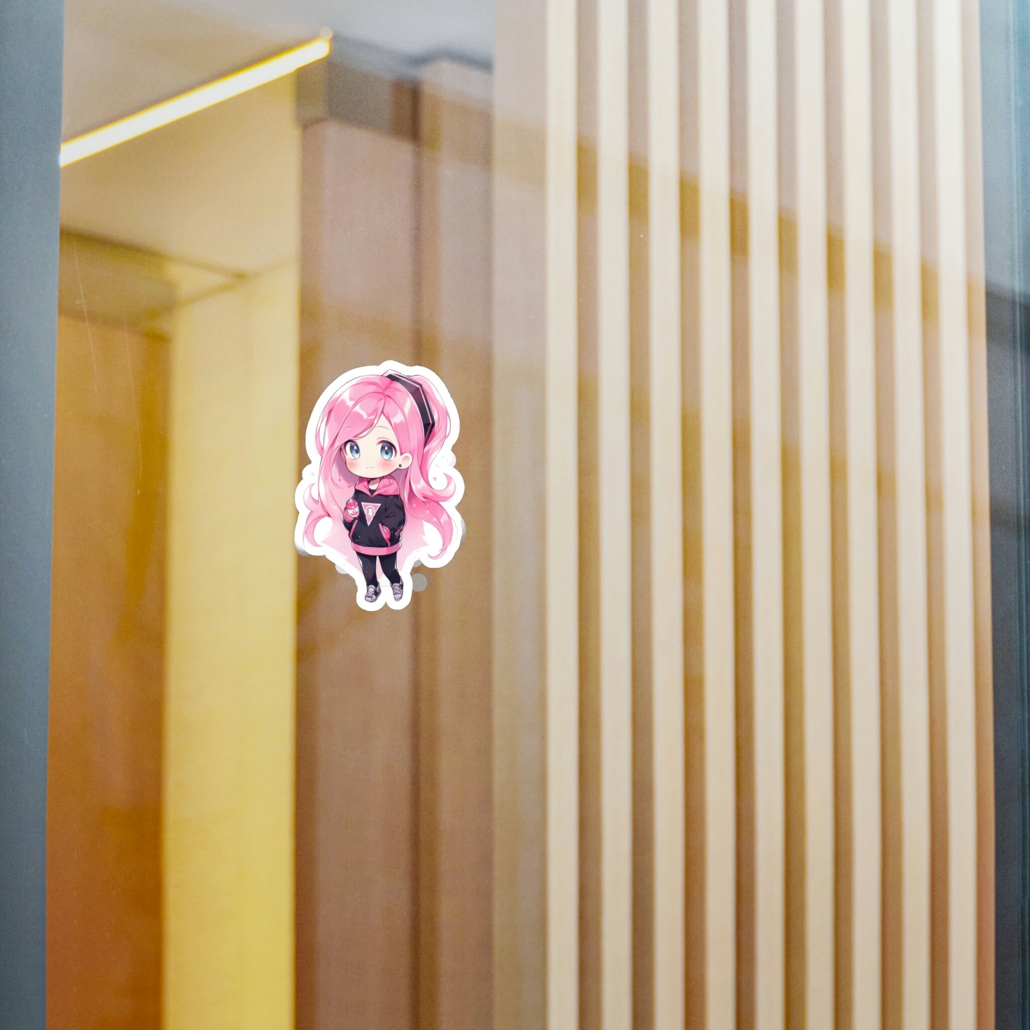 Chibi School Girl Sticker - Pink || Waterproof Sticker || Anime Sticker ...