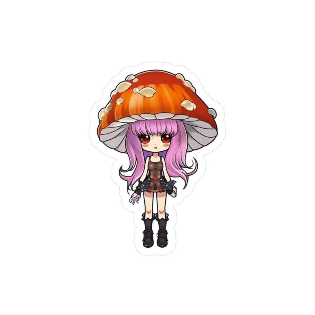 Chibi Mushroom Girl Sticker 2 Waterproof Sticker Anime Sticker ...
