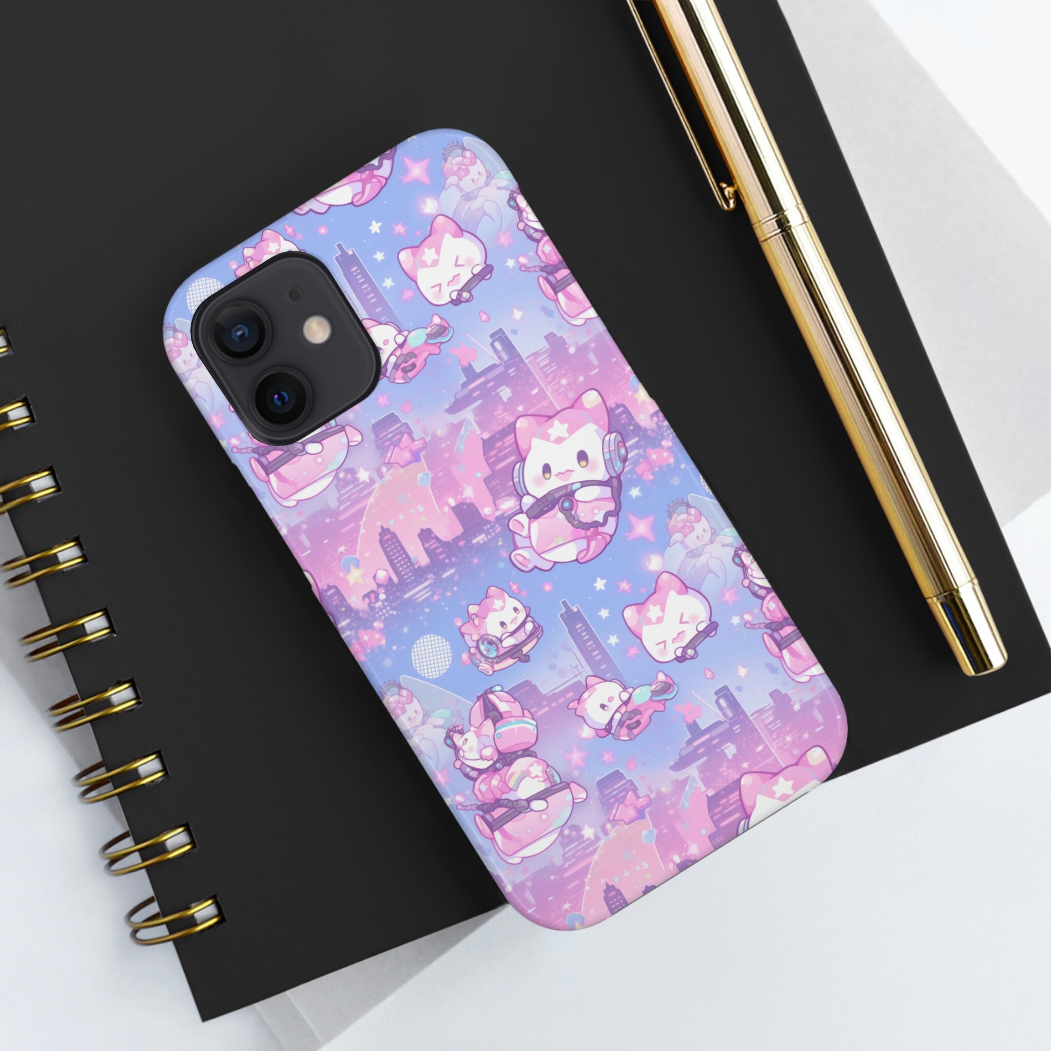 Kawaii Cyberpunk Cat Phone Case Cute Anime Cats Phone Case - Etsy