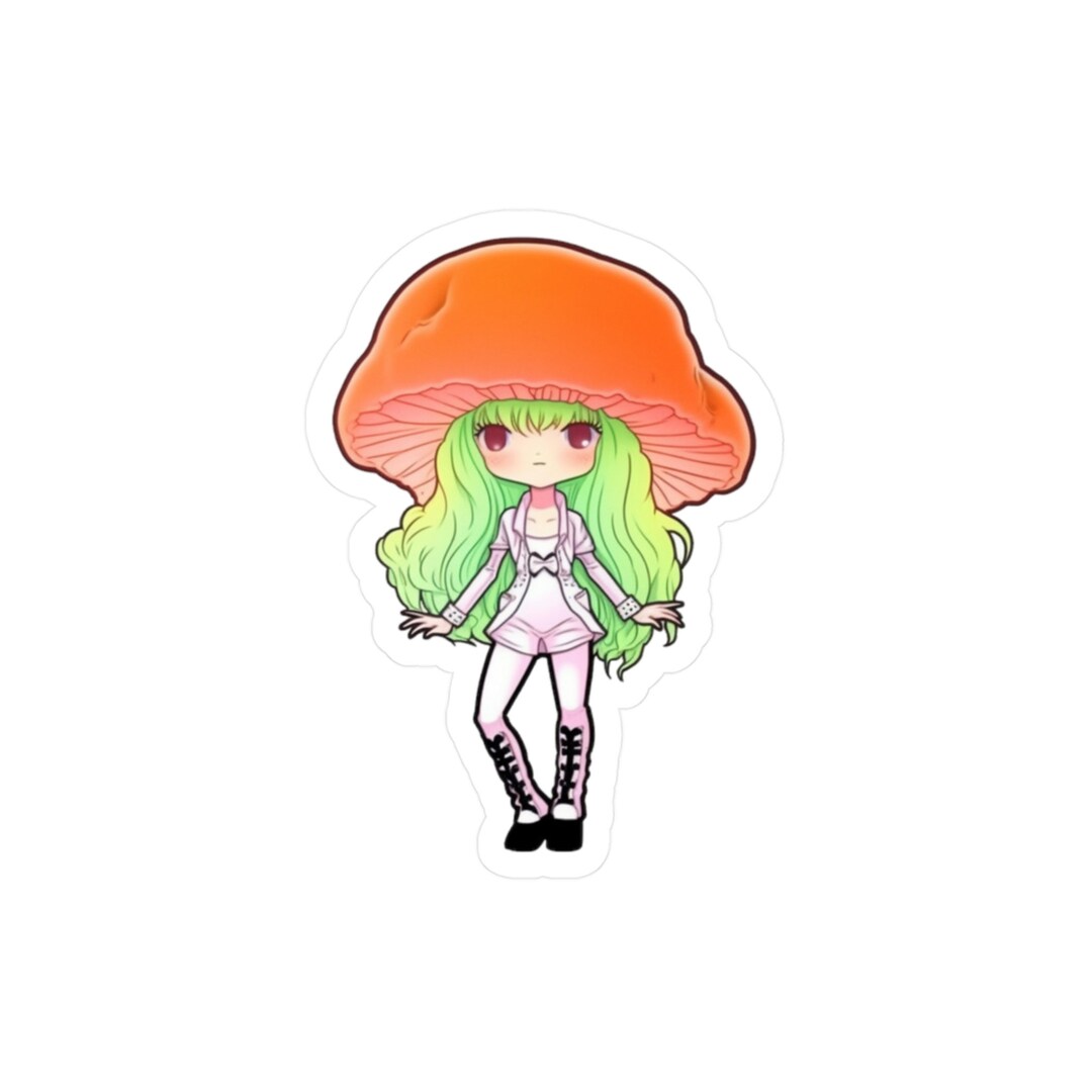 Chibi Mushroom Girl Sticker 1 Waterproof Sticker Anime Sticker ...
